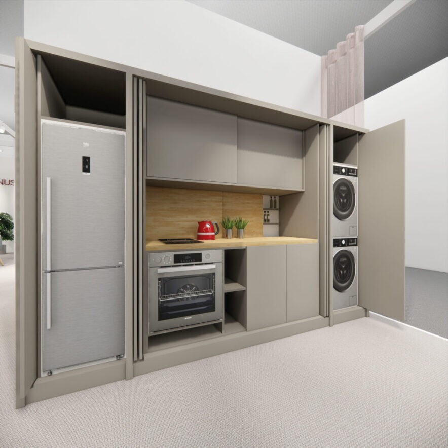 Cabinet Pocket Pivot Door Kit for Single Leaf Doors - Space-Saving ...