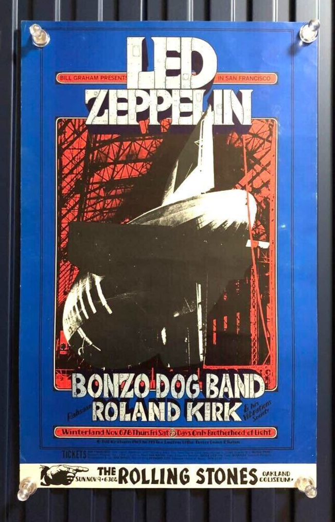 RARE VINTAGE ORIGINAL Led Zeppelin Concert Poster 1969 The rolling ...