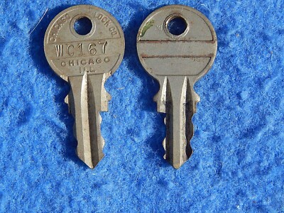Wurlitzer Key WC 167 - Chicago Lock - wall box or cash box key ...