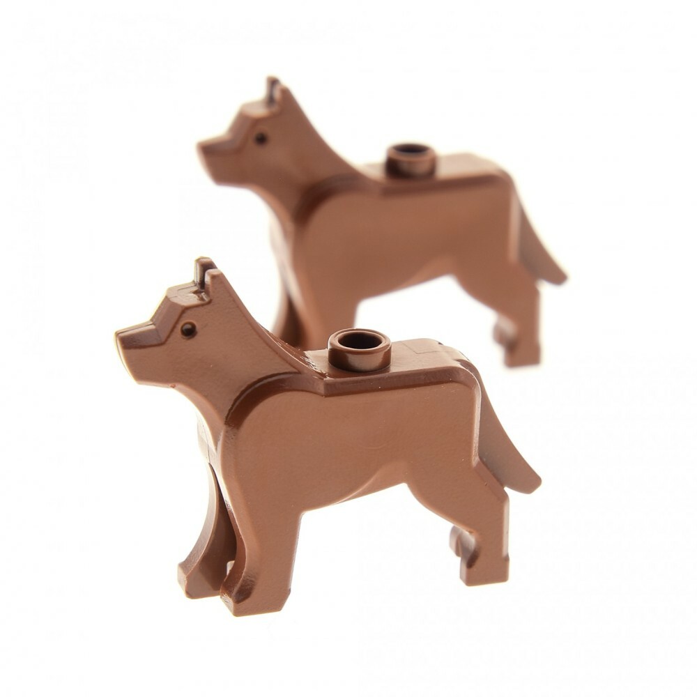 2x Lego Tier Hund rot braun Schäferhund 10176 7744 10797 4261047 48812 ...