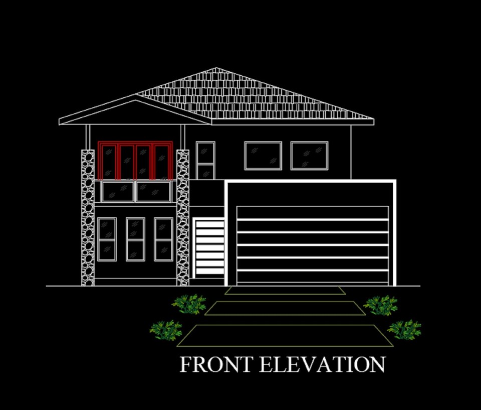 Custom modern luxury TWO-STORY house plan 4 bedroom & 2 Bathroom with ...