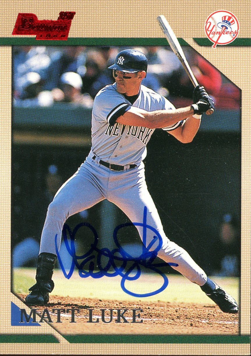 1996 Bowman MATT LUKE Signed Card autograph AUTO YANKEES RC | eBay