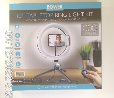 Vlogging -BOWER 10" TABLETOP LED RING LIGHT ADJUSTABLE BALL-HEAD TRIPOD ...