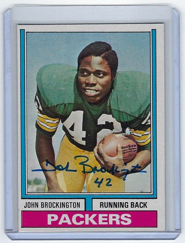 1974 PACKERS John Brockington signed card Topps #400 AUTO Green Bay ...
