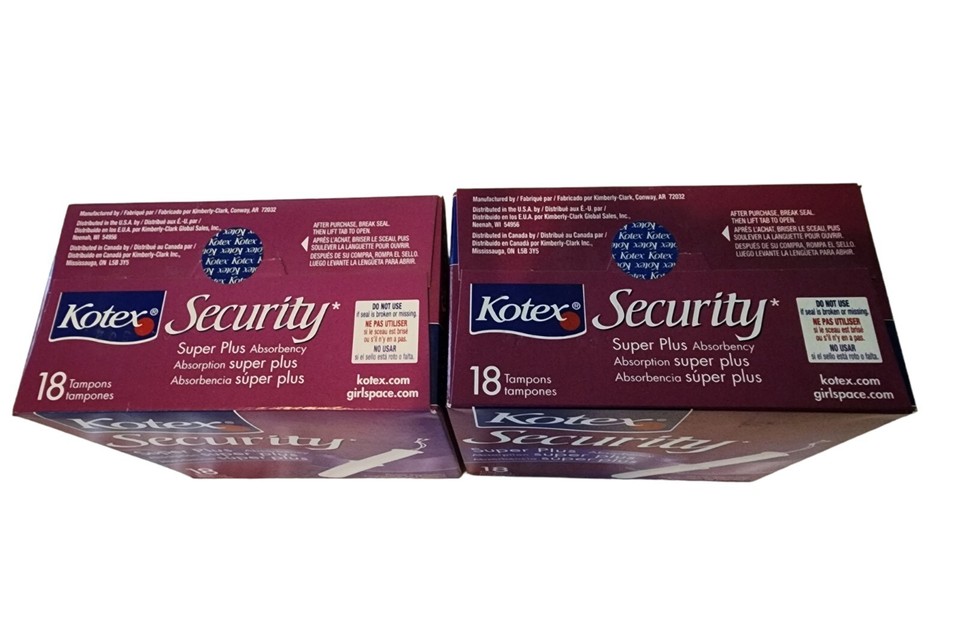 Kotex Security Tampons SUPER PLUS 18 per box lot x 2 | eBay