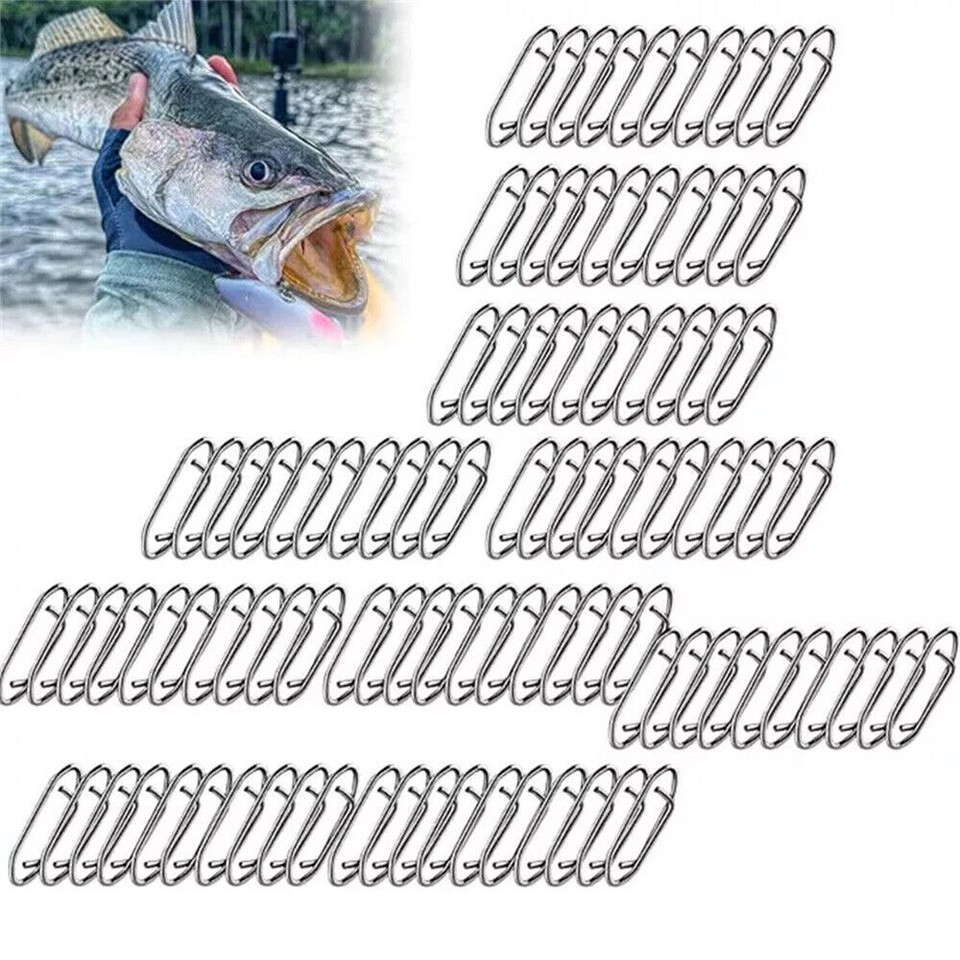 Fishing Clip Power Clips 100Pcs Stainless Steel Fishing Snaps For ...
