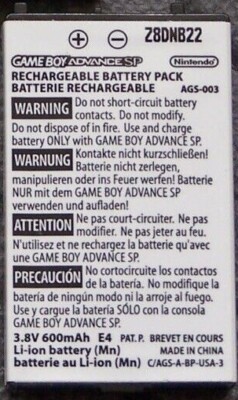 New OEM Nintendo GBA Game Boy Advance SP Original Replacement Battery ...