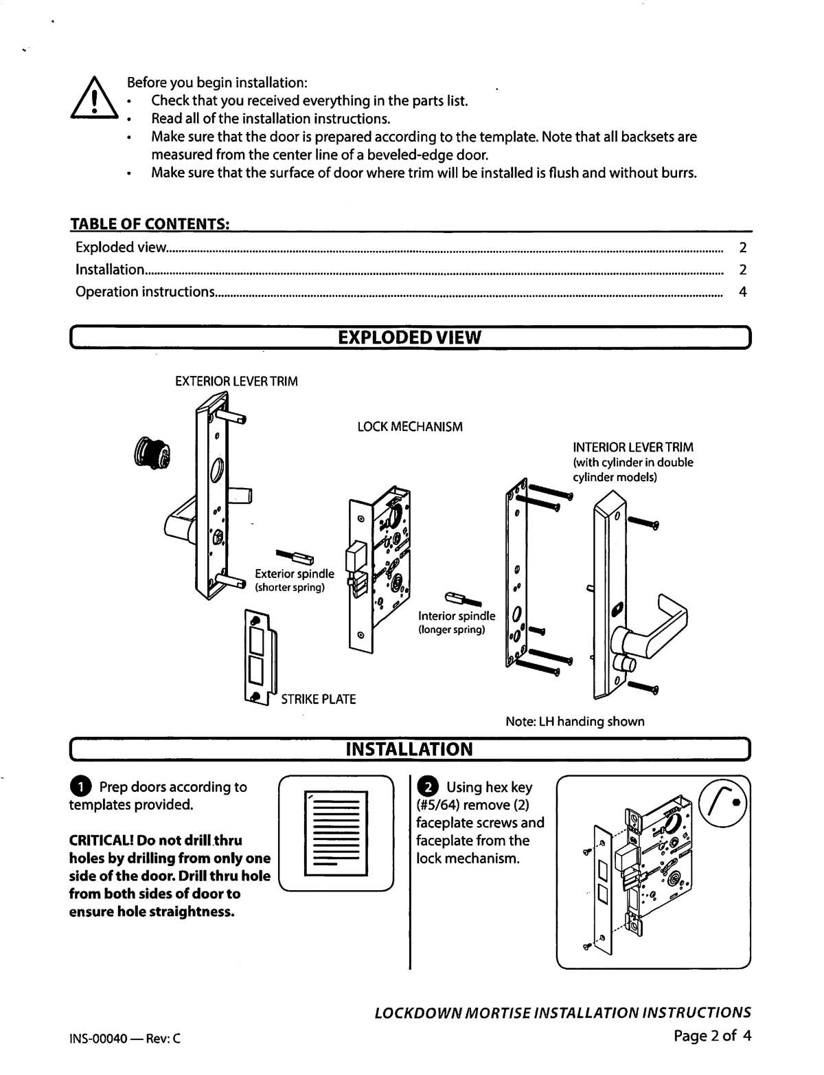 SECURITECH Intruder Lockdown Mortise Lock Left Hand Reverse | eBay