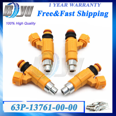 4PCS Fuel Injectors 63P-13761-00-00 For Yamaha F150 Outboard 2004-2013 ...