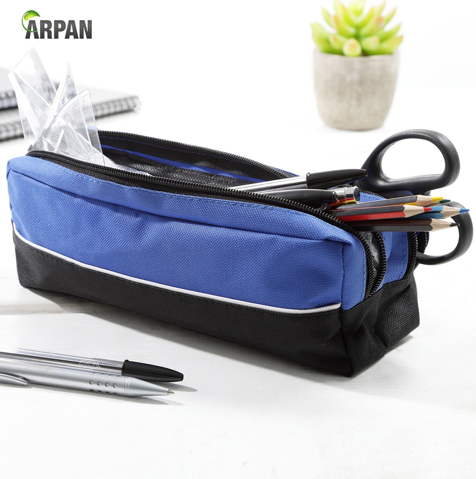 Large Pencil Case with Double Zipper Fabric Pencil Case | eBay