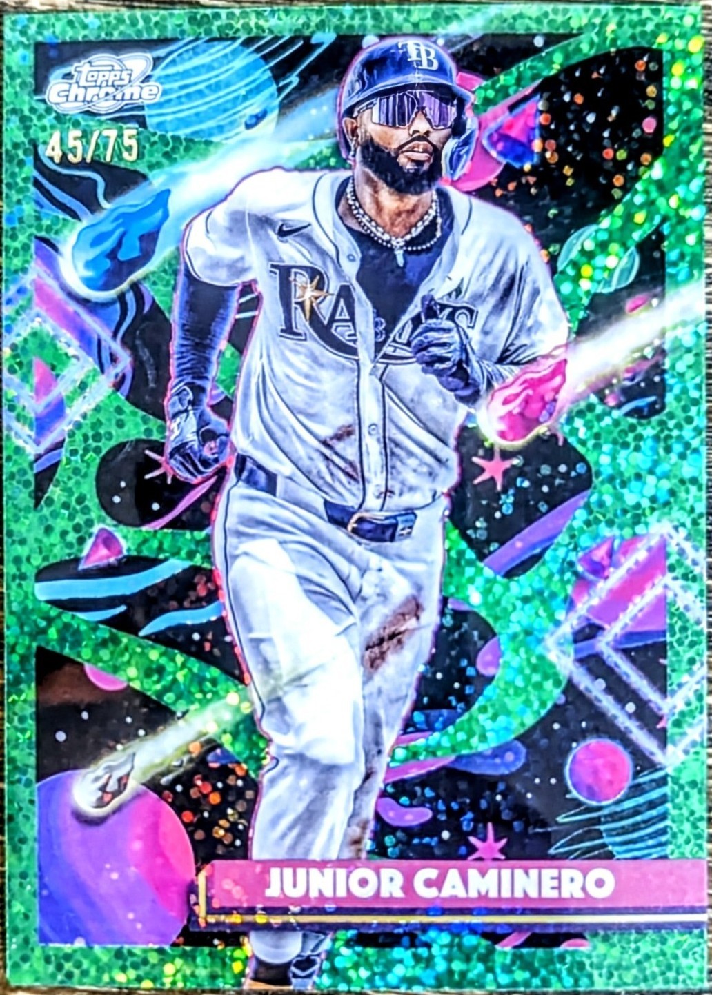 2025 Topps Cosmic Chrome - Junior Caminero #148 Green Space Dust ...