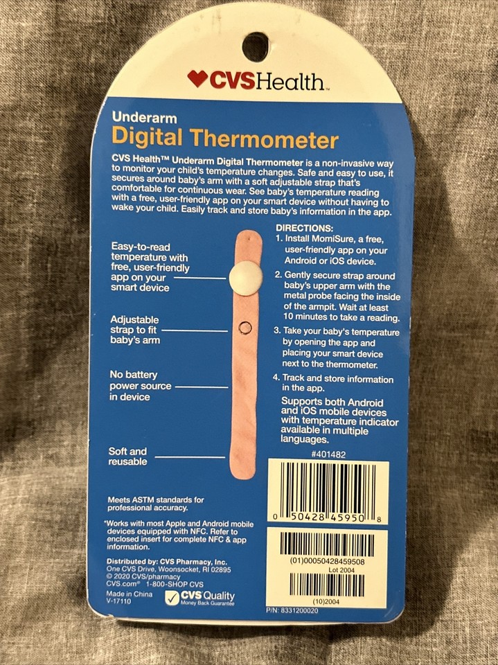 Underarm Digital Thermometer CVS Health Brand - No Battery Needed | eBay