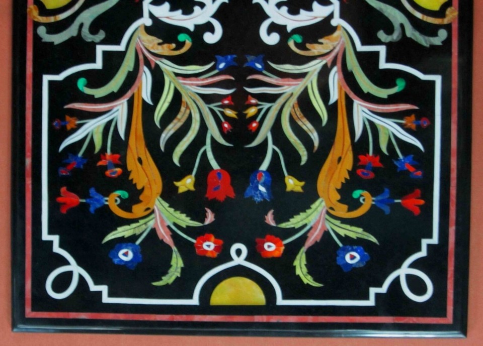 Black Marble Patio Dining Table Top Unique Design Inlay Work Sofa ...