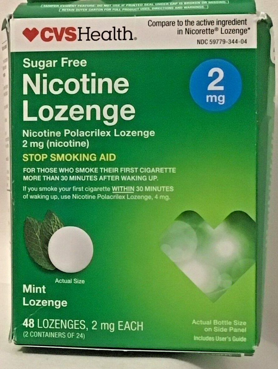 CVS Sugar Free Nicotine Mini Lozenge 2 mg 48 count Exp 11/24 | eBay