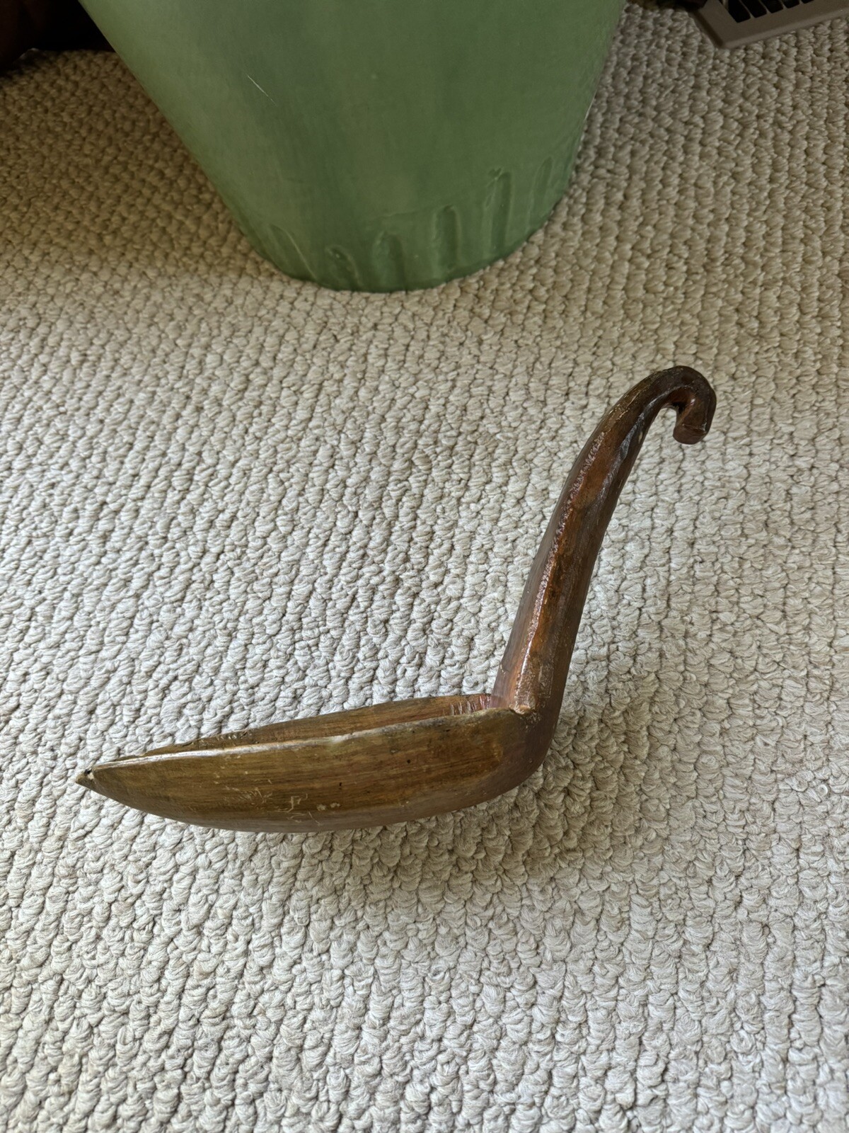 Antique Primitive Very Hard Heavy Solid Wood Ladle Hand Made Grain ...