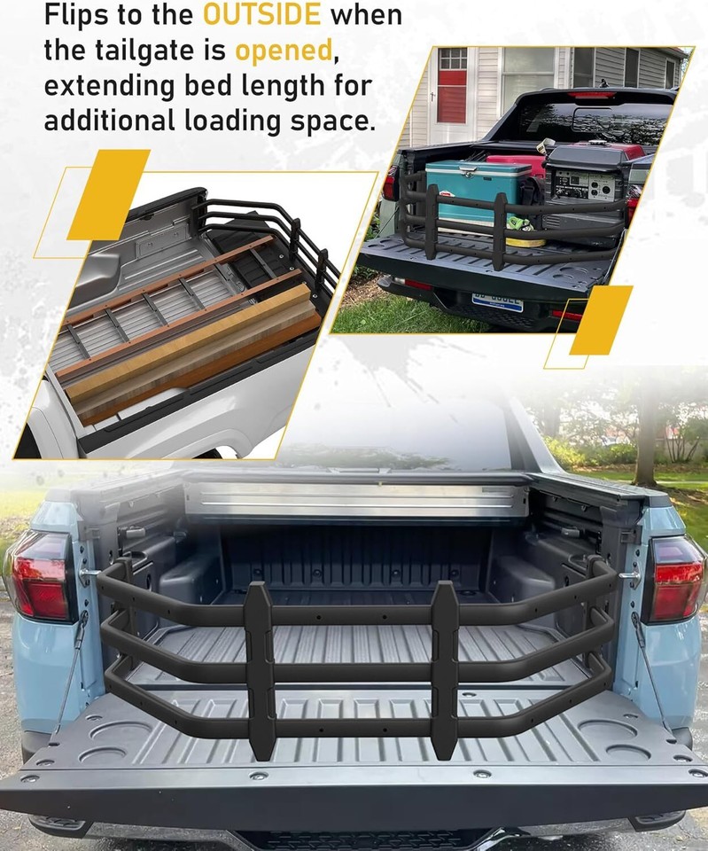 Truck Bed Extender For Hyundai Santa Cruz 2022-2025+ Aluminum Tailgate ...