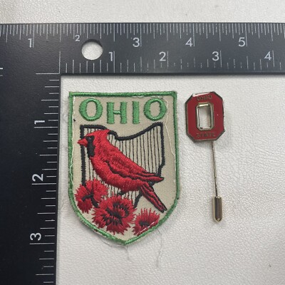 Vintage State Of Ohio Patch + Ohio State University Pin (Long Pin) 29SD ...