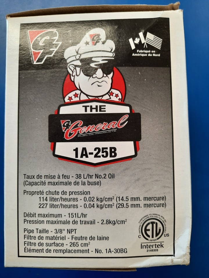 GENERAL FILTERS MODEL 1A-25B FUEL OIL FILTER - 3/8" NPT - 1300 | eBay