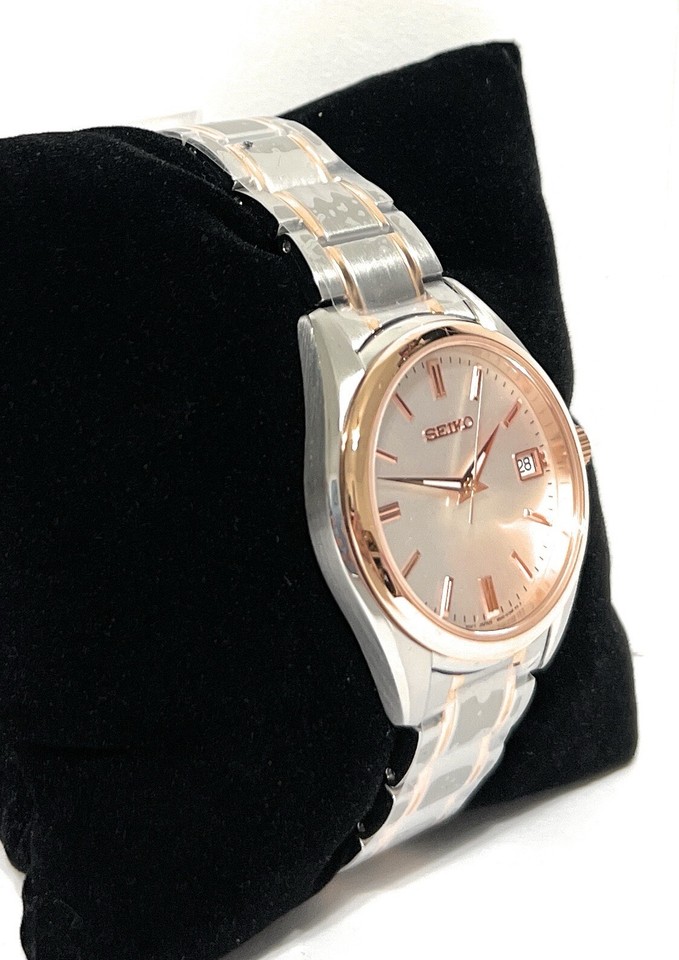 SEIKO - Classic Stainless Steel Rose Gold Women's Quartz Watch - SUR322 ...