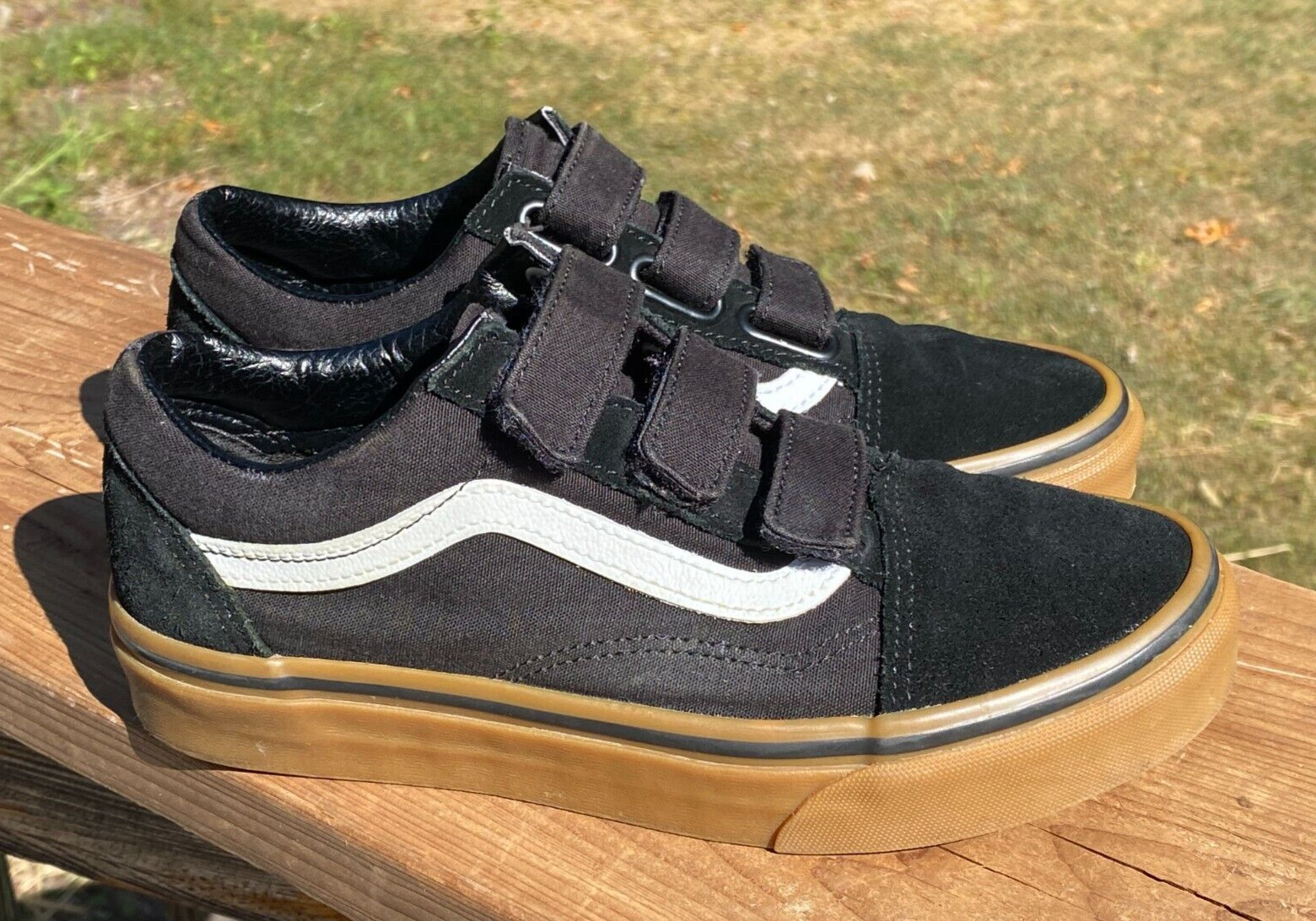 Vans Old School w/ 3 Hook & Loop Straps Black/Gum Men… - Gem