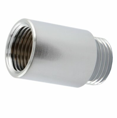 Chrome Bib Tap Extension Fixed Length 1/2" x 30mm Male to Female Joiner ...