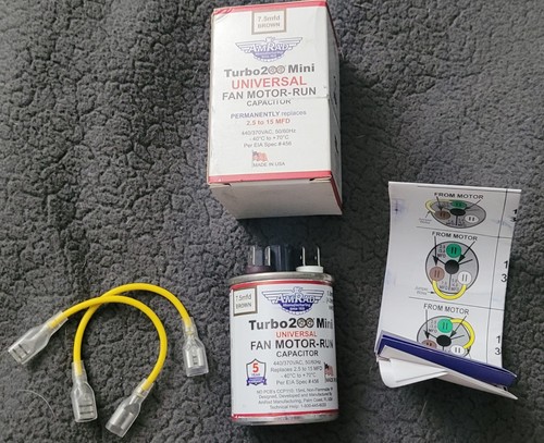 AMRAD TURBO 200-MINI-IM 2.5MFD-15MFD UNIVERSAL REPLACEMENT MOTOR RUN ...