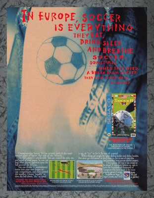 Championship Soccer 94 Sega CD Print Ad Vintage Art A 1994 | eBay