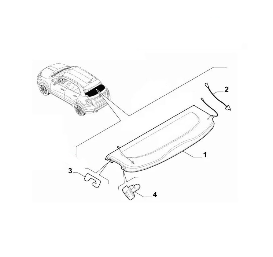 Original Black Shelf Trunk Cover For Fiat 500X From 2014 | eBay UK