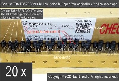 Genuine Toshiba 2SC2240-BL x 20 pcs Low Noise Transistor Open From ...