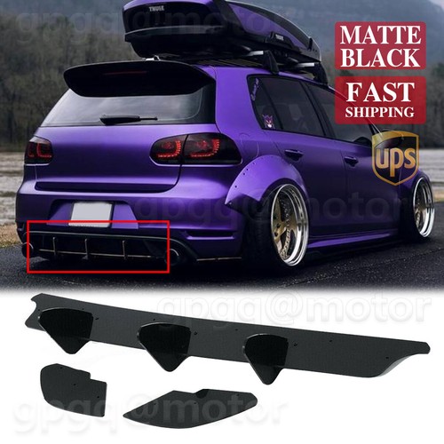 For VW Golf 6 VI MK6 GTI Rear Bumper Lip Diffuser Shark Fins Lower ...