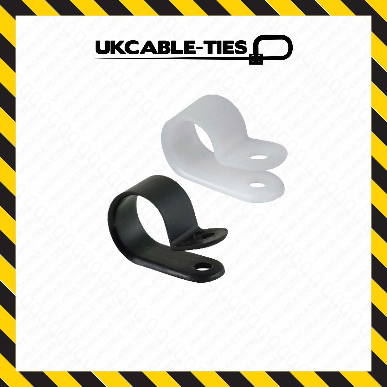 Black & Natural / White Nylon Plastic P Clips - Fasteners for Cable ...