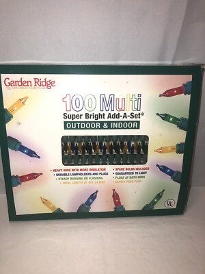 NIB Garden Ridge 100 Multi Super Bright Add Set Christmas Lights New ...