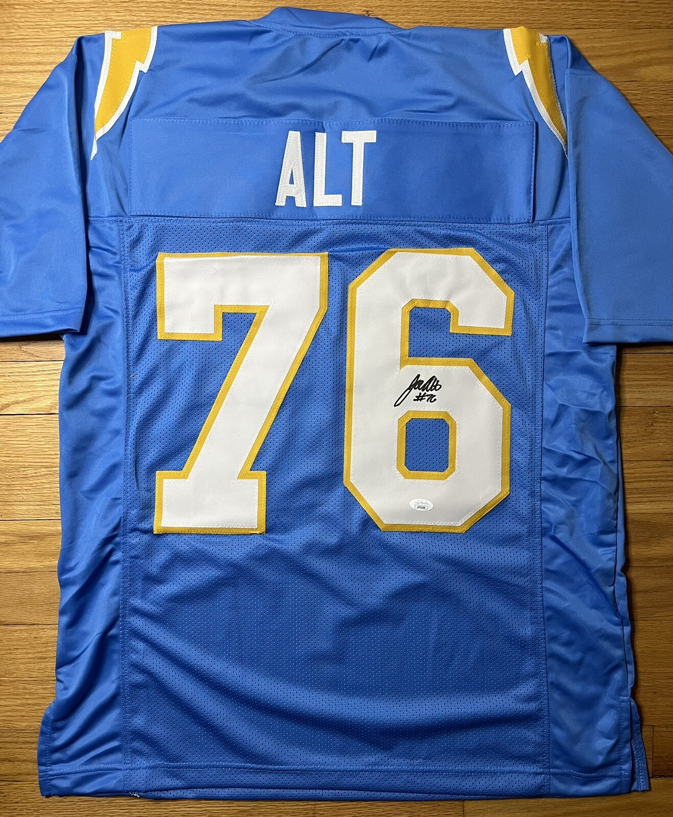 Joe Alt Signed Powder Blue Los Angeles Chargers Custom Jersey JSA COA ...