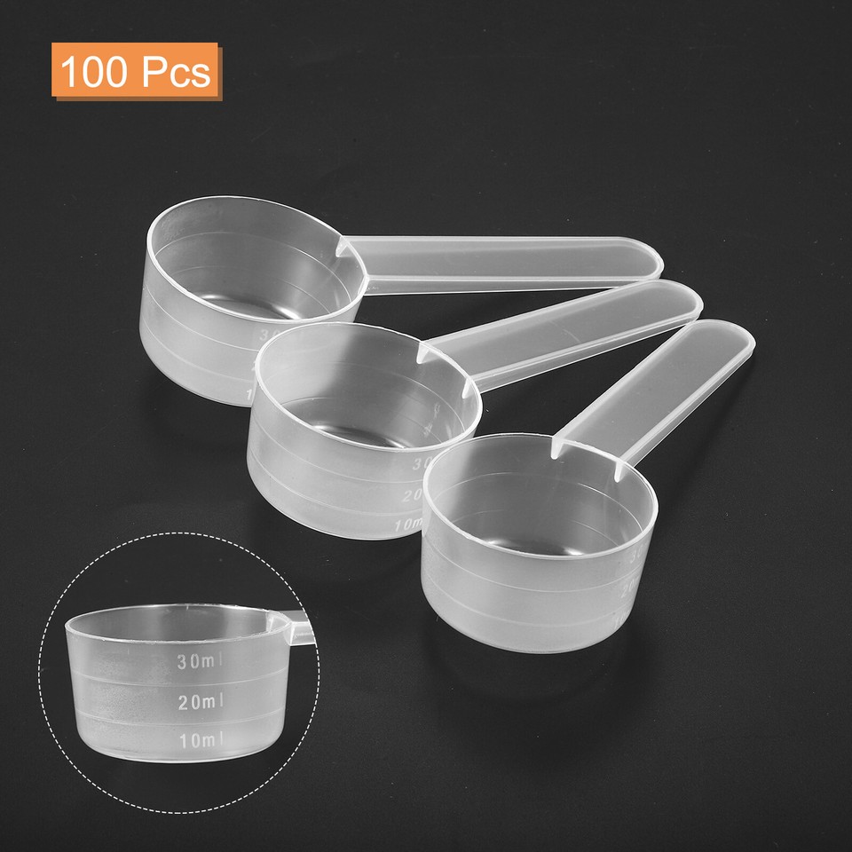 100Pcs Plastic Measuring Spoons Powder Scoops Spoon Table Spoon,15g ...