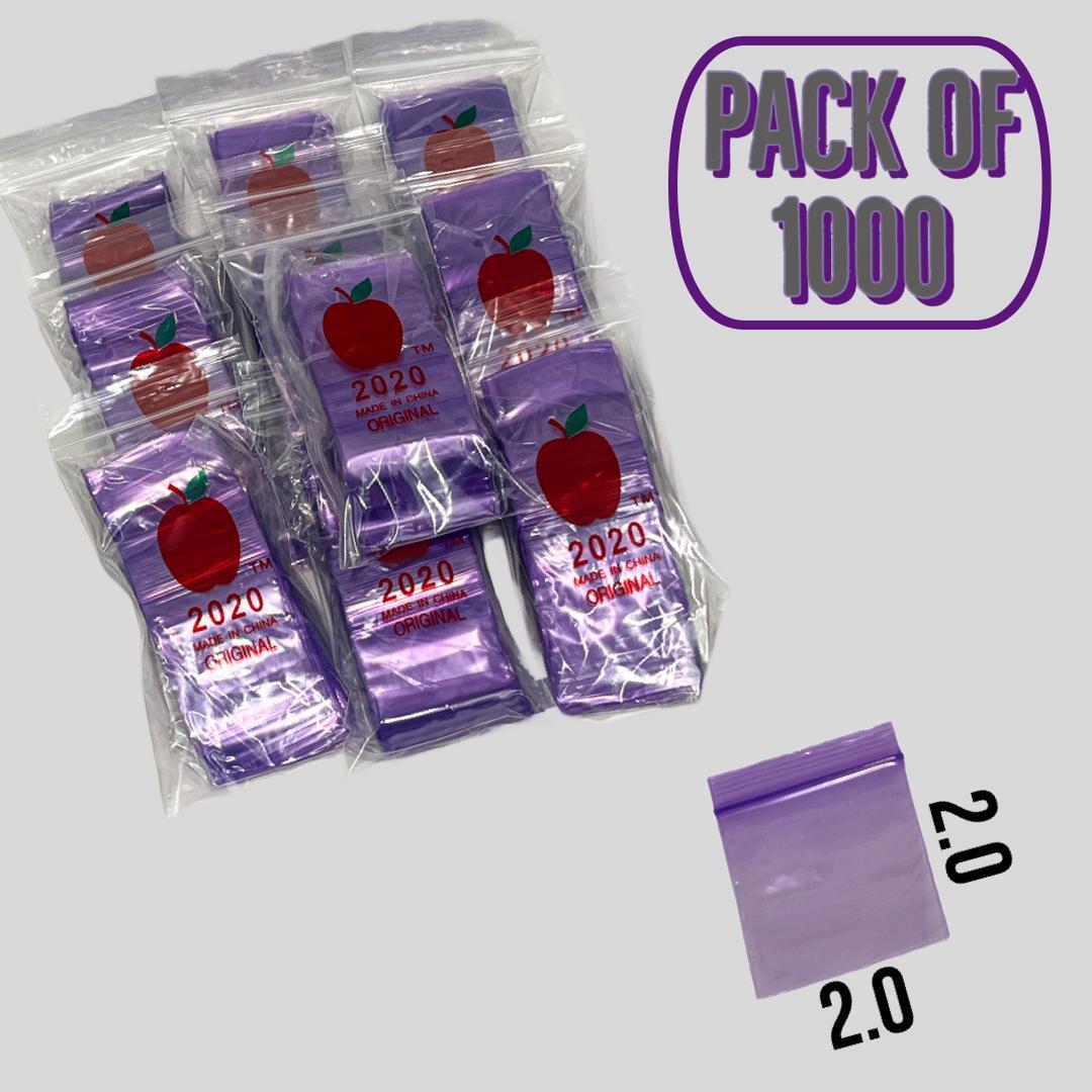 1000 APPLE BRAND 2mil BAGS baggies 175x175 , 2x2 colors resealable. | eBay