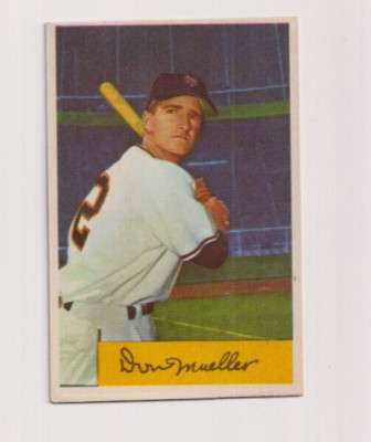 DON MUELLER 1954 BOWMAN BASEBALL VINTAGE CARD #73 NEW YORK GIANTS RARE ...