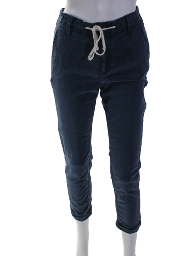 Paige Black Label Womens Drawstring Waist Straight Leg Pants Blue Size ...