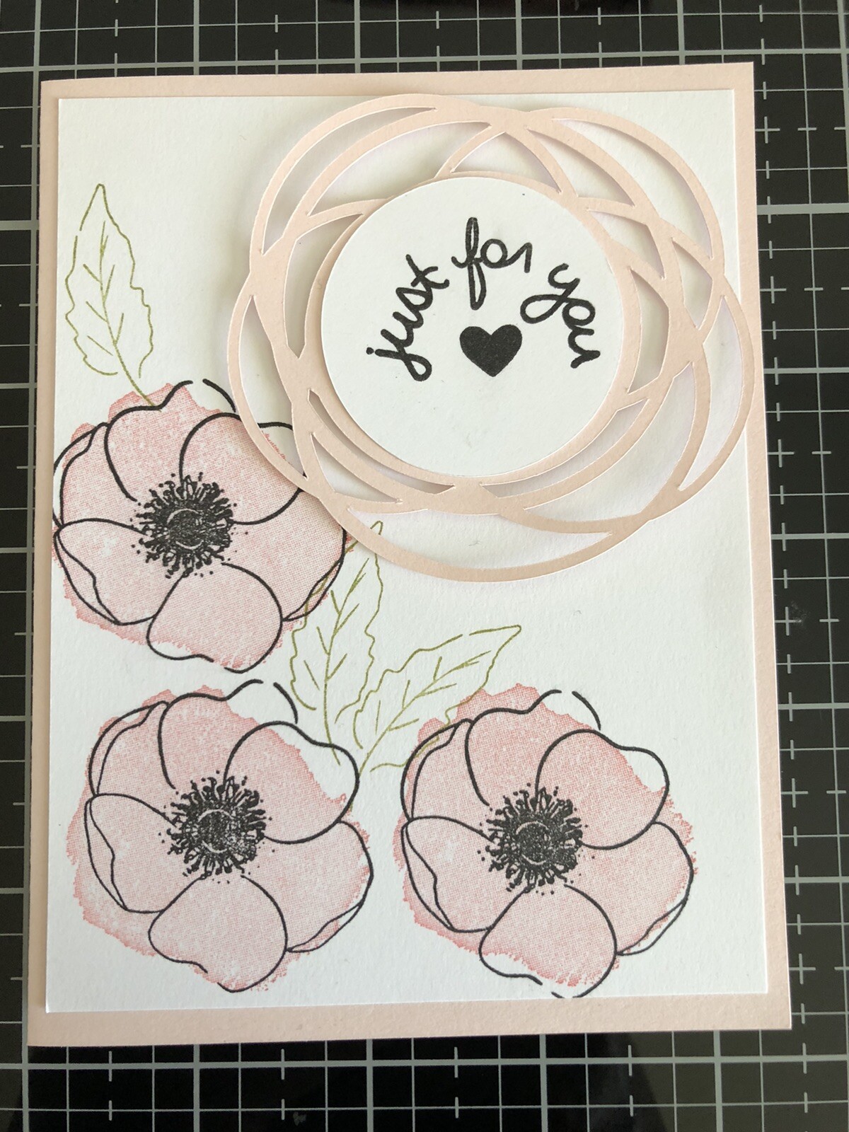 Card Set Of 4 Stampin Up Painted Poppies Flirty Flamingo JUST FOR YOU ...