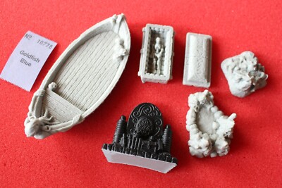 Resin Scenery Bits Miniatures Lot Warhammer Boat Coffin Terrain Basing ...