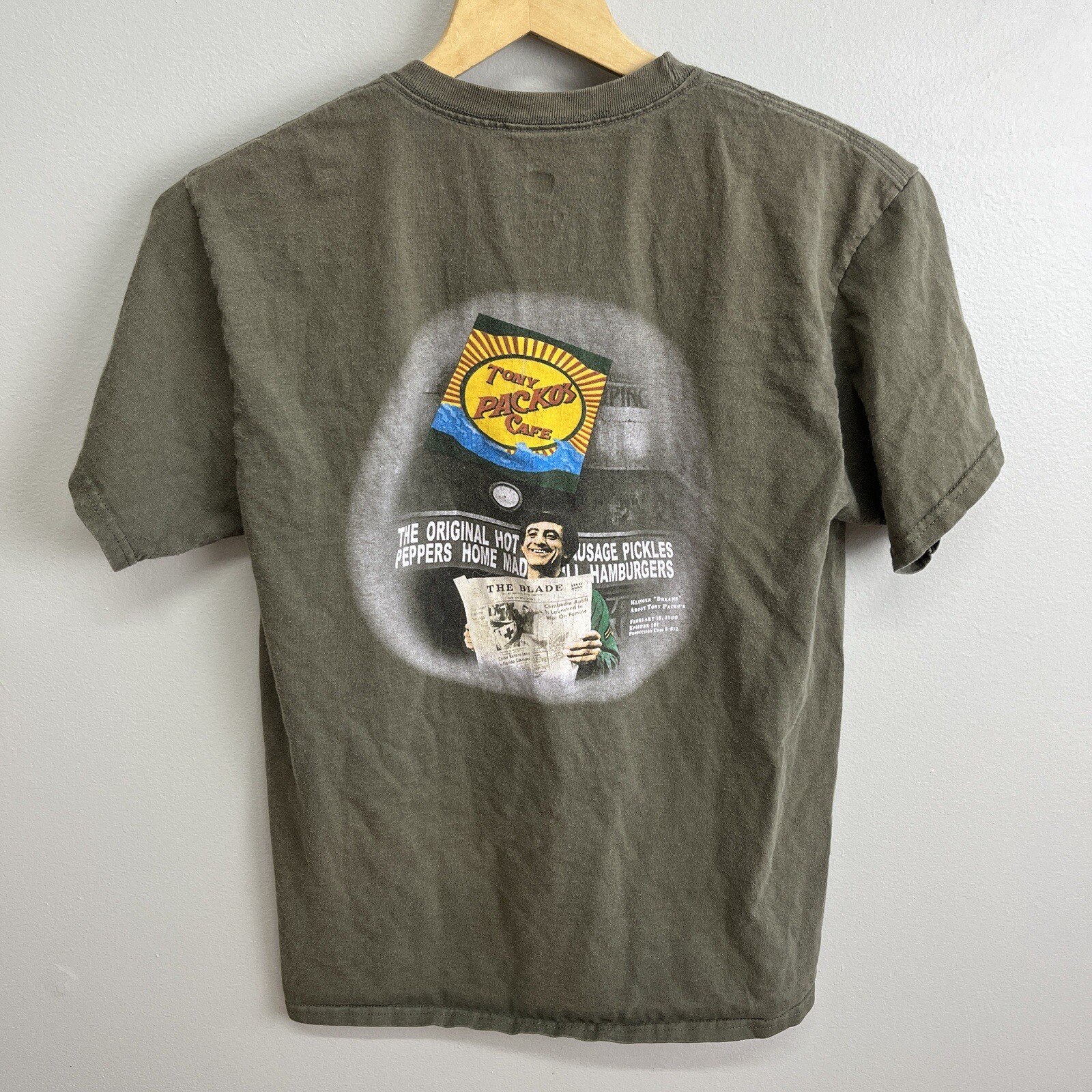 Vtg 90s Tony Packo's Cafe Toledo Ohio Klinger Jamie Farr Green T-Shirt ...