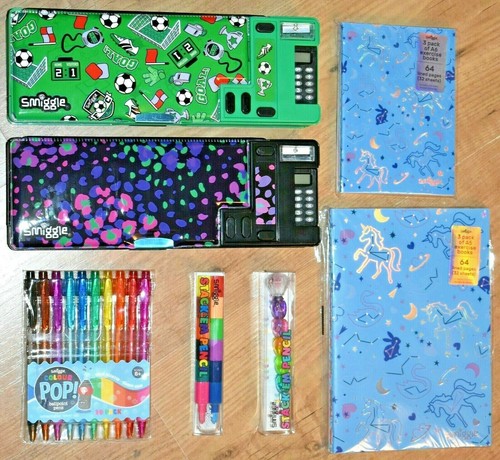 Smiggle Pop Out pencil case calculator Football leopard pencils A5 A6 ...