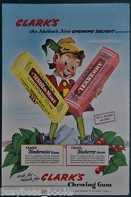 1943 CLARK’S CHEWING GUM advertisement, CLARKS gum, large elf | eBay