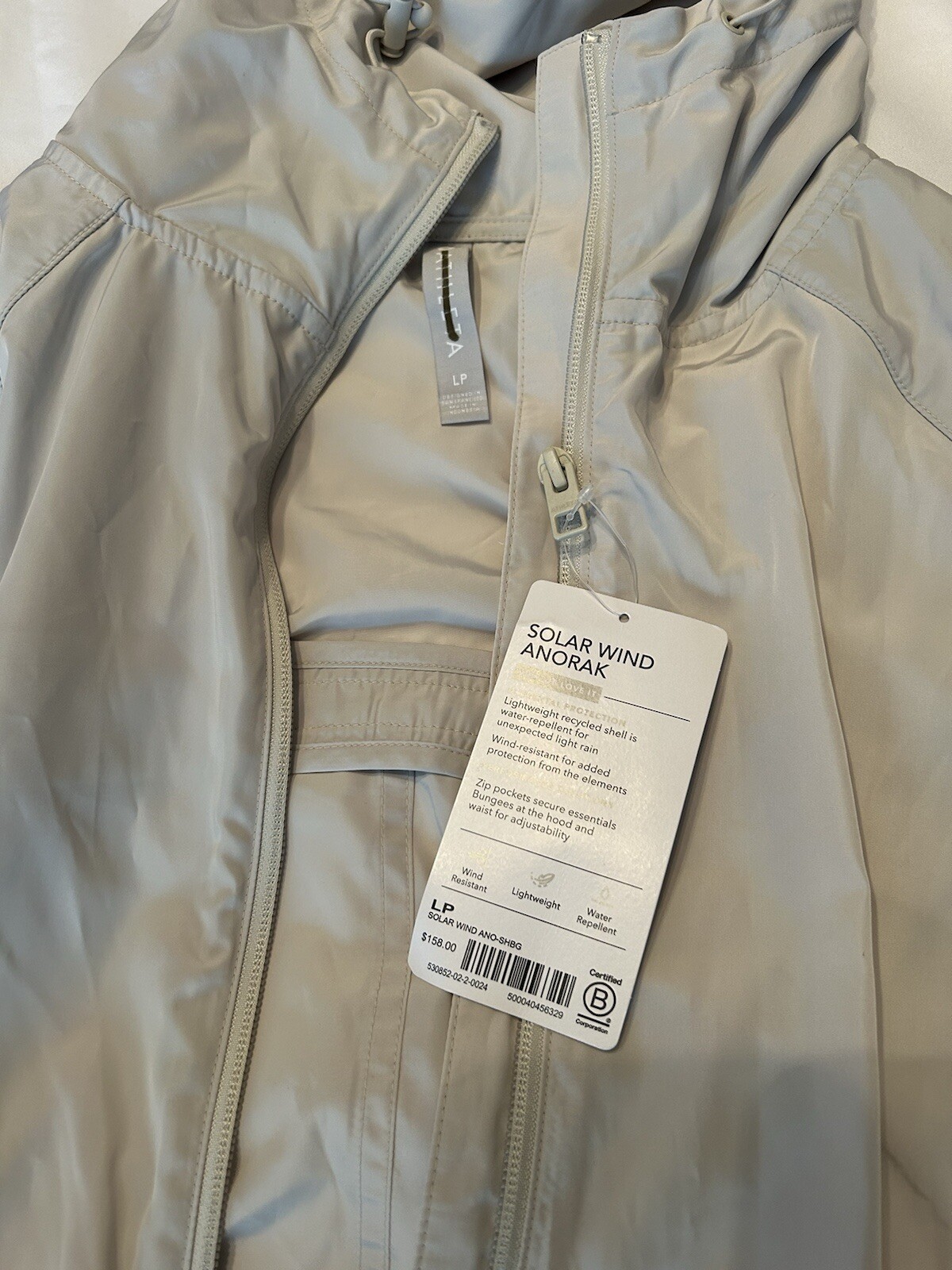 Athleta Solar Wind Anorak Jacket Size LP Beige NWT #530852 | eBay