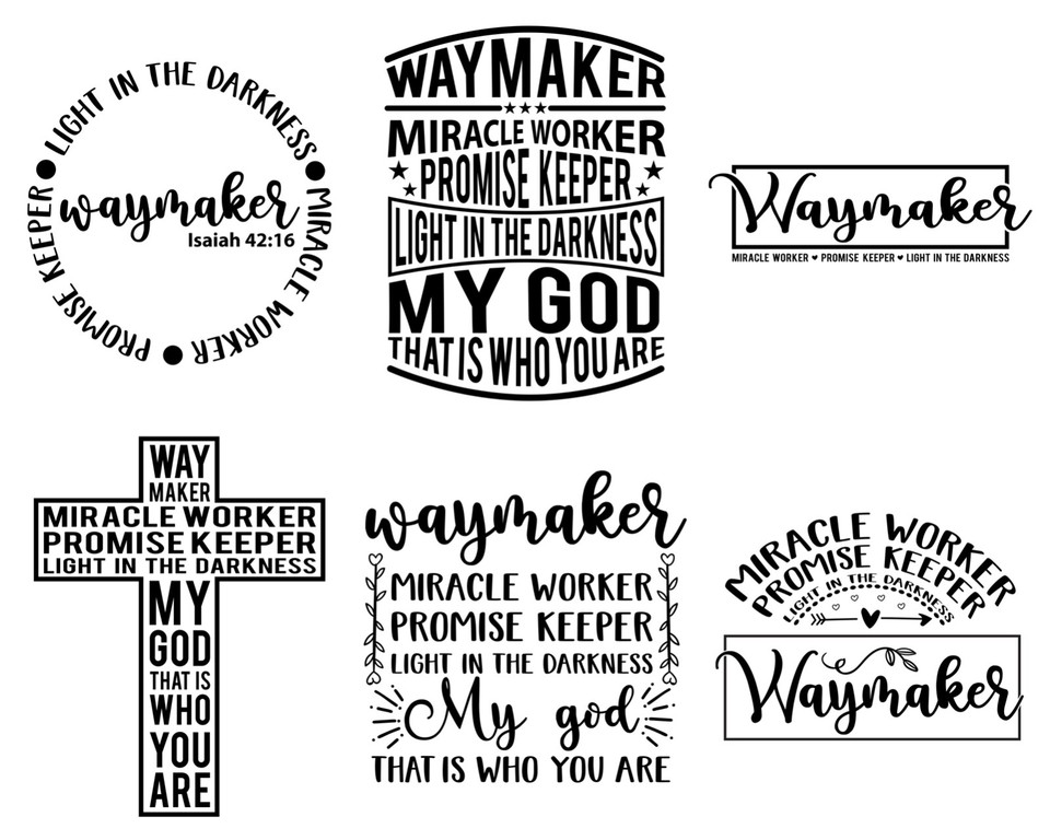 WAYMAKER SVG, Christian SVG Bundle, Scripture Bundle SVG, Bible Verse SVG | eBay