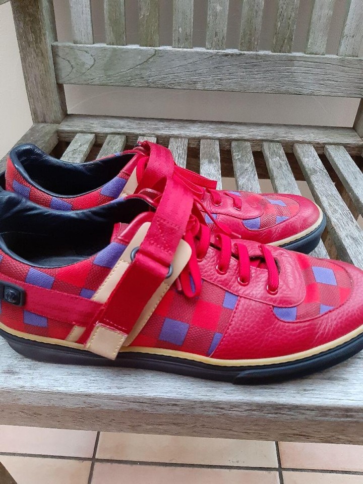 Louis Vuitton Sneakers Masai Damier Check Red Size 8.5 US About9.5 For ...