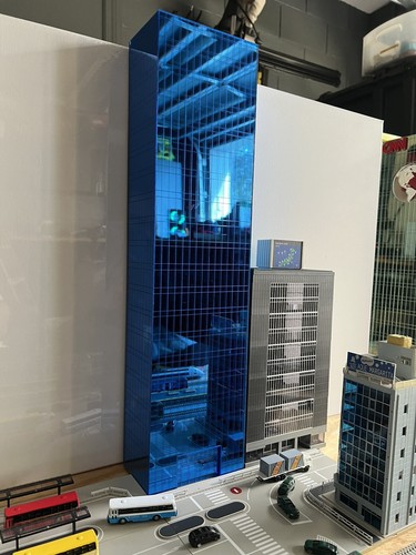 N Scale Blue Mirrored Skyscraper | eBay