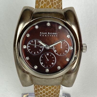 Joan Rivers Classics Watch Women 38mm Silver Tone Brown Dial New ...