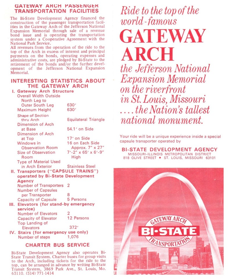 1970's GATEWAY ARCH St. Louis, Mo. Vintage Pamphlet - E5J | eBay