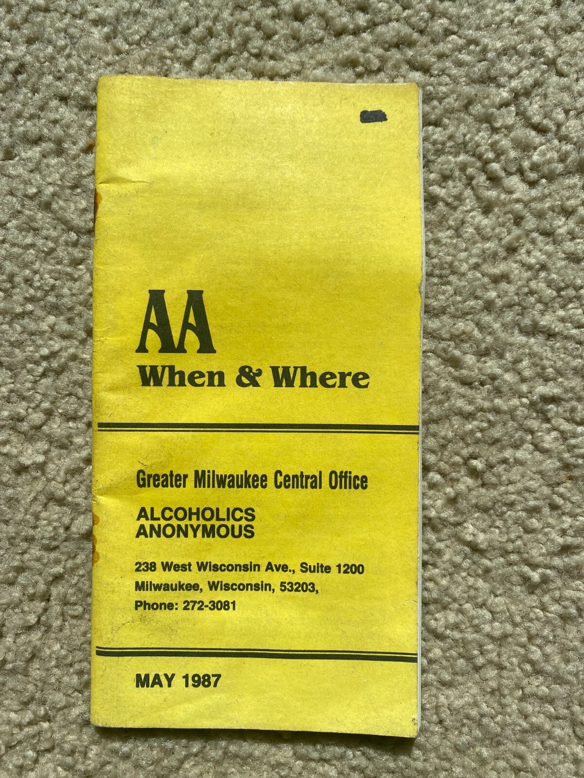 VTG 1987 Alcoholics Anonymous Rare Pamphlet Milwaukee Wisconsin AA | eBay