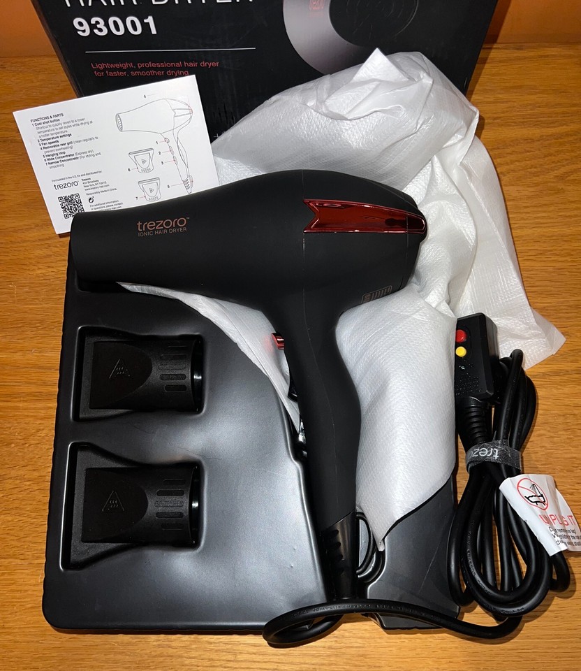 Trezoro Professional 2200W Ionic Salon Hair Dryer - Lightweight - 93001 ...